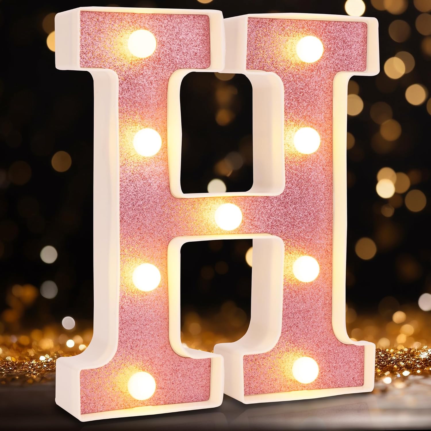 Led Marquee Letters, Pink Glitter Light Up Letters, Small Led Letter ...