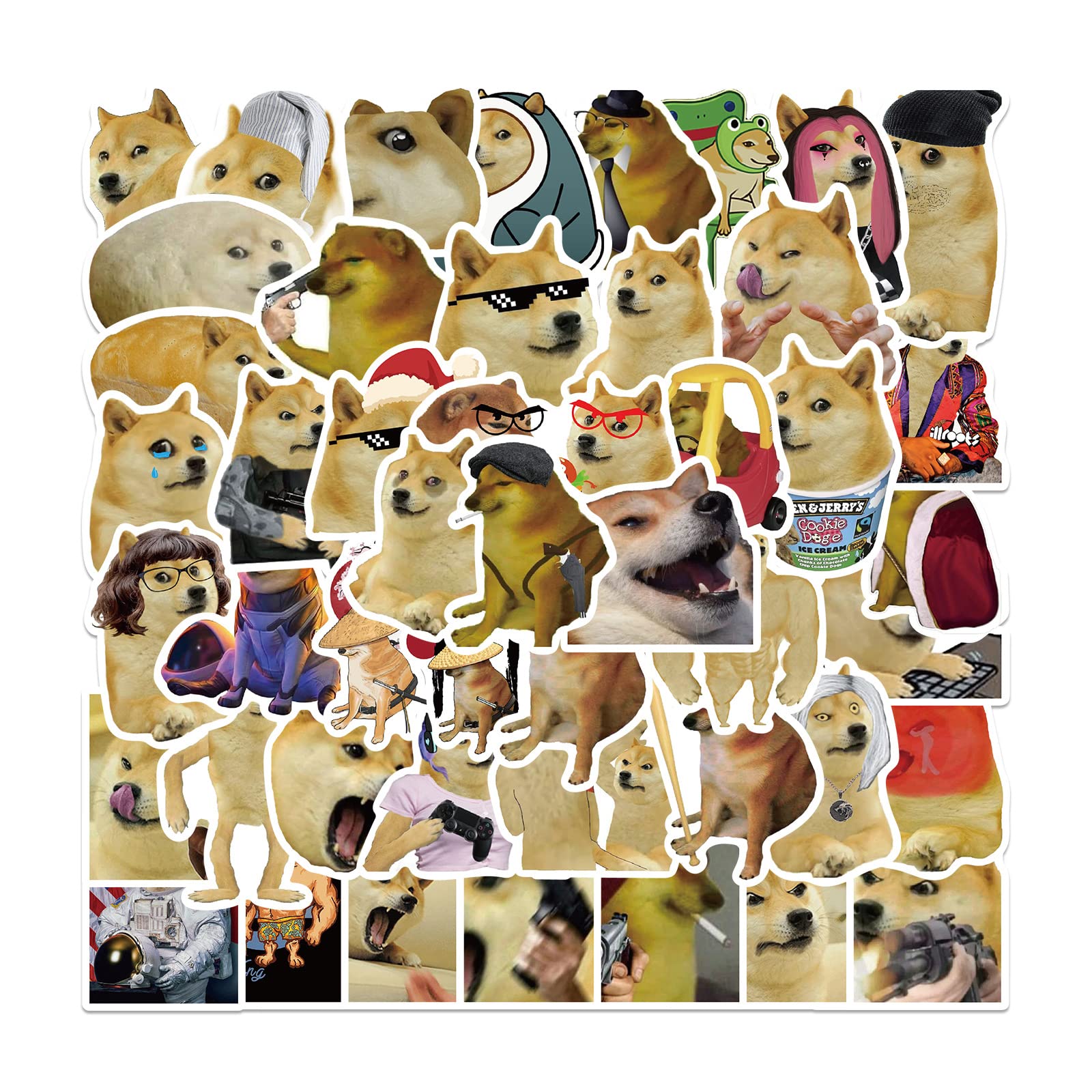 50 PCS Dog Meme Stickers - Funny Vinyl Decals for Teens, Adults ...