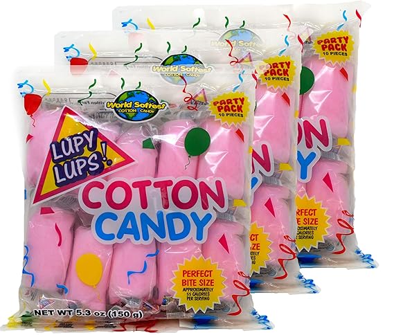 Amazon.com : Lupy Lups! Cotton Candy Party Pack – Individually Wrapped ...