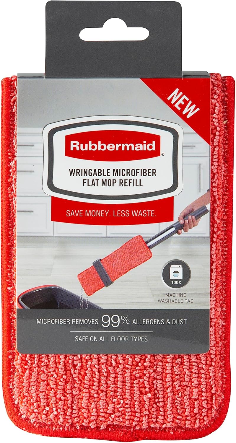 Amazon.com: Rubbermaid Wringable Flat Mop Microfiber Refill : Health ...