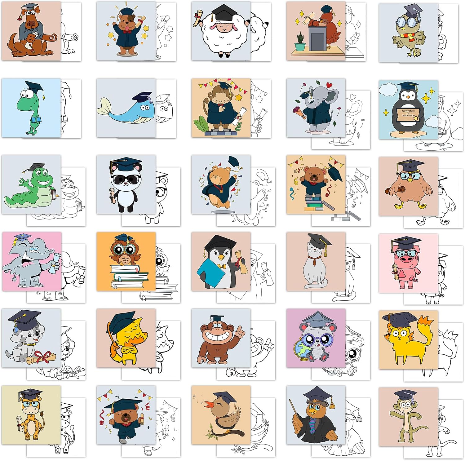 Amazon.com: Tenceur 30 Pcs Graduation Pre Drawn Canvas for Painting 8 x ...