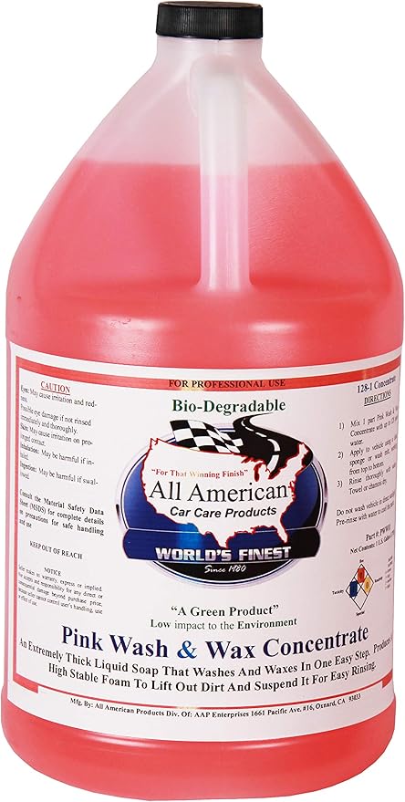 Amazon.com: All American Car Care Products Pink Wash & Wax Concentrate ...