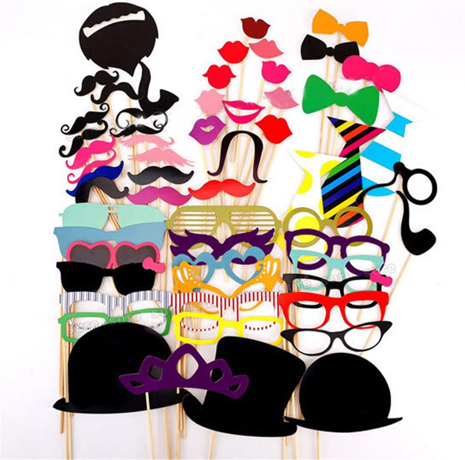Amazon.com: #1 Rate Photo Booth Props ,Alenca 58 pcs Photo Booth Props ...