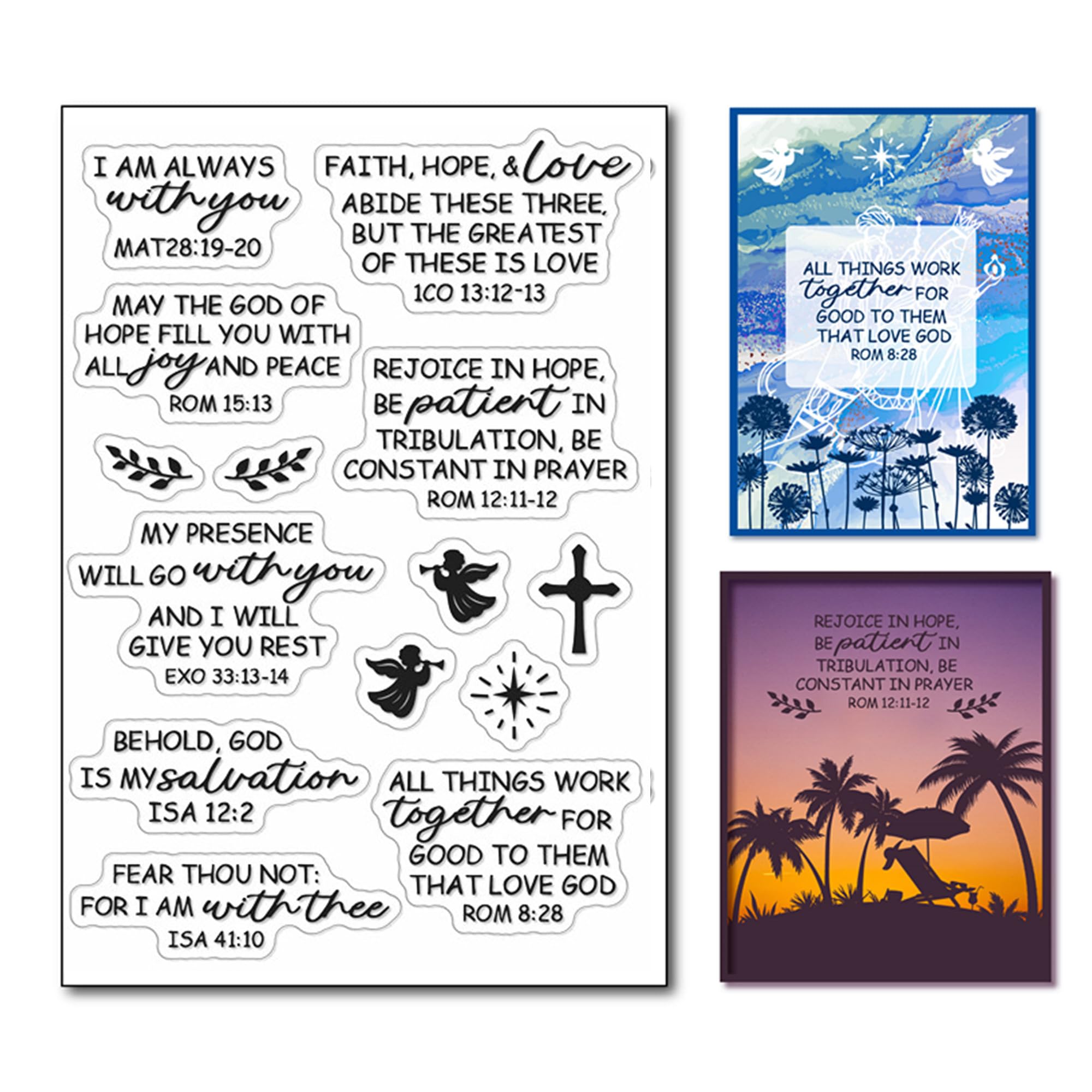 Amazon.com: Arbuya Christian Verses Clear Stamps for Card Making or ...