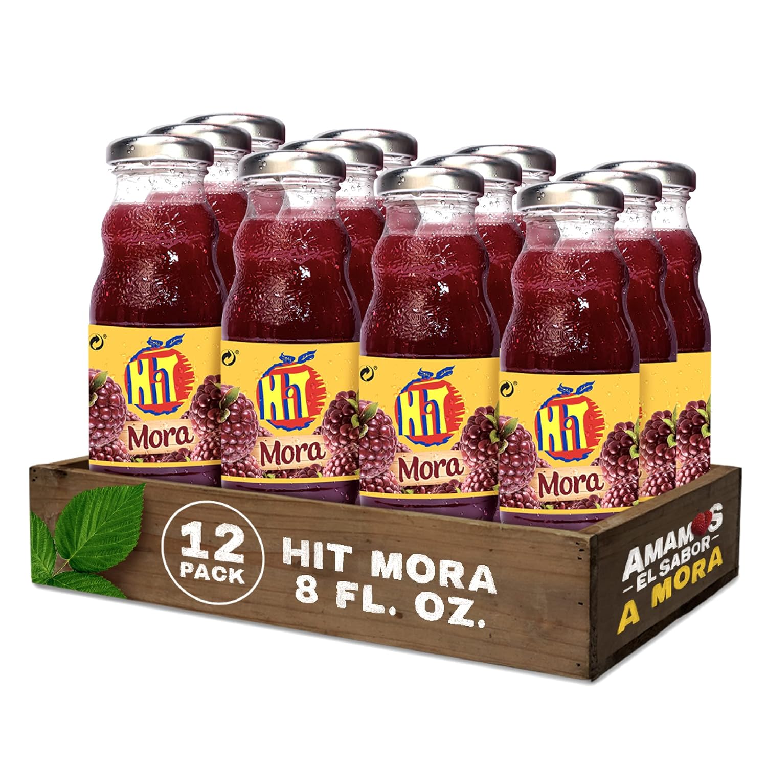 Amazon.com : Hit Blackberry juice 8 fl oz | 237ml glass x 12 units ...