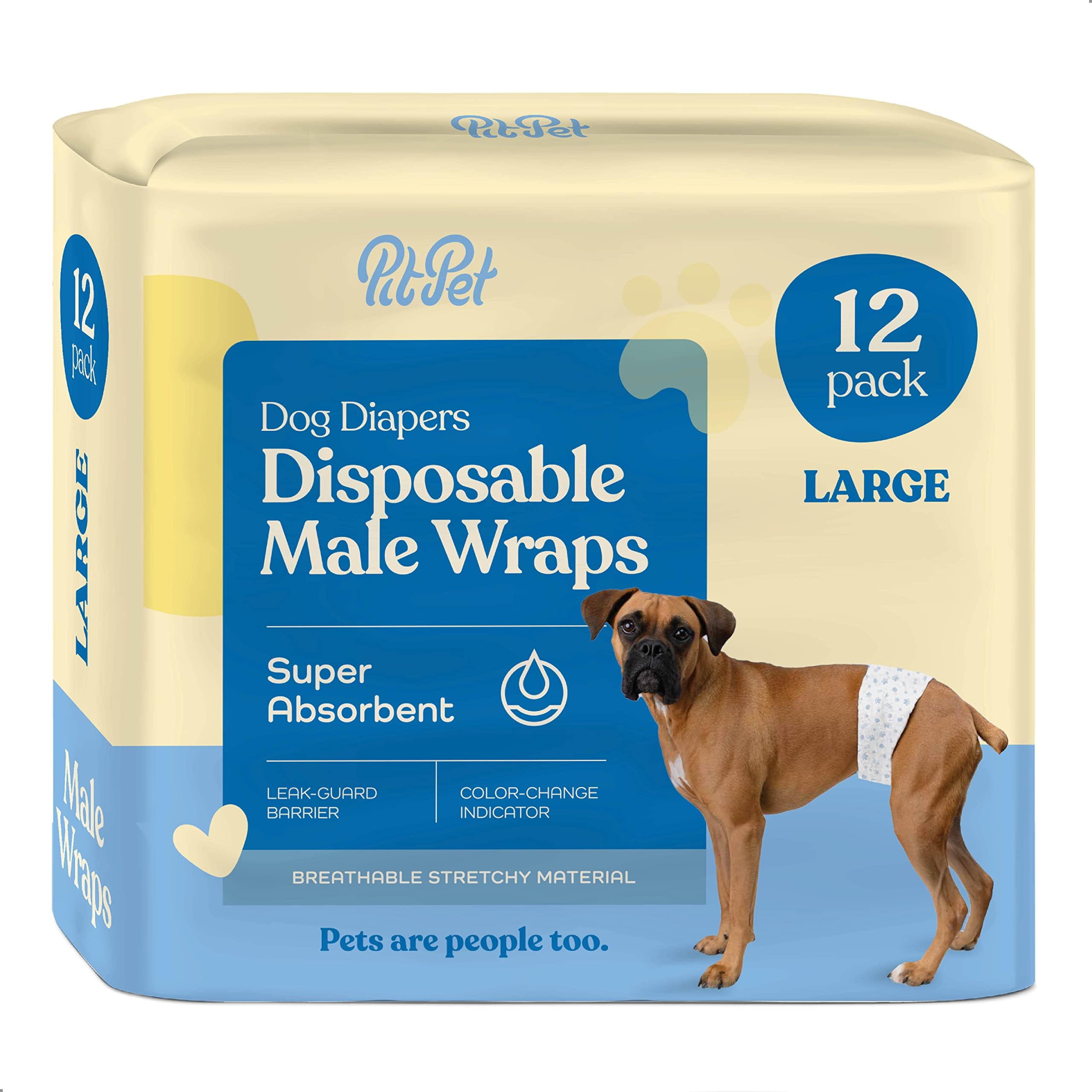 Amazon.com : Comfortable Male Dog Diapers - 12-Pack Super Absorbent ...