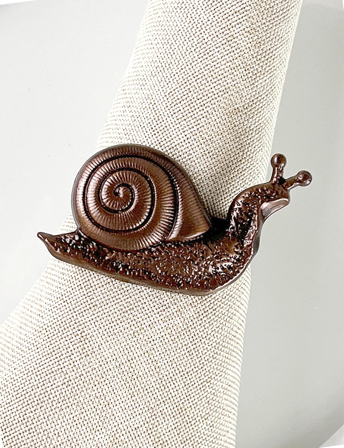 Amazon.com: Fennco Styles Nature's Touch Snail Metal Napkin Rings, Set ...