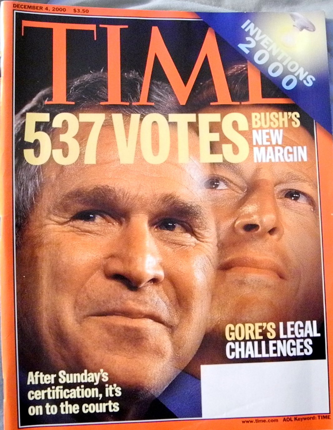 Time Magazine December 4 2000 537 Votes Bush's New Margin * Gores Legal ...