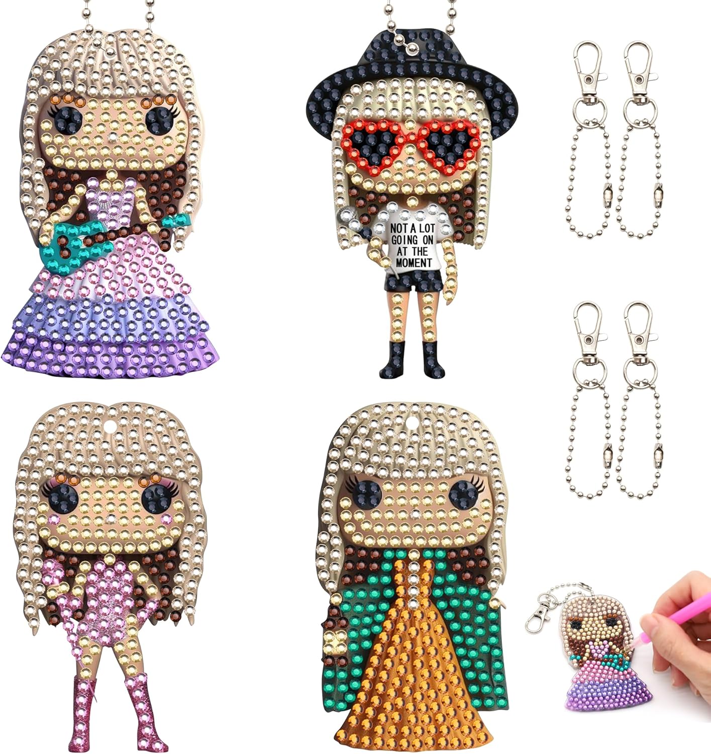 Amazon.com: Lustriona Cute Keychain Diamond Art Kits Gifts for Women ...