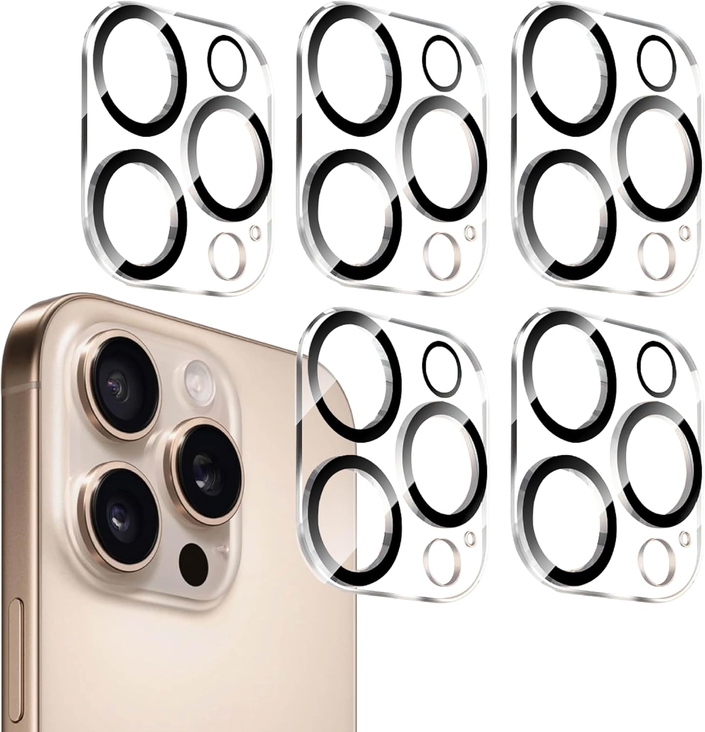 New Horrizon [5-Pack Camera Lens Protector for iPhone 16 Pro (6.3-Inch ...