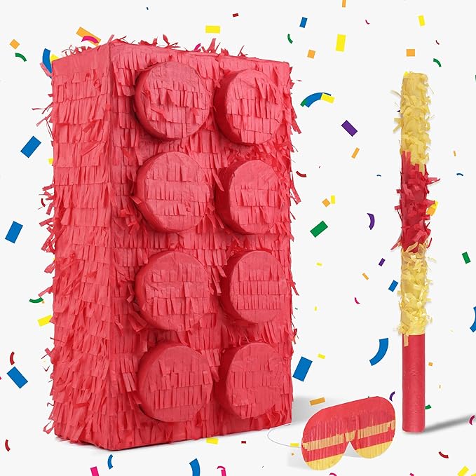 Amazon.com: Birchio Block Pinata Bundle with a Blindfold and Bat(17 x ...