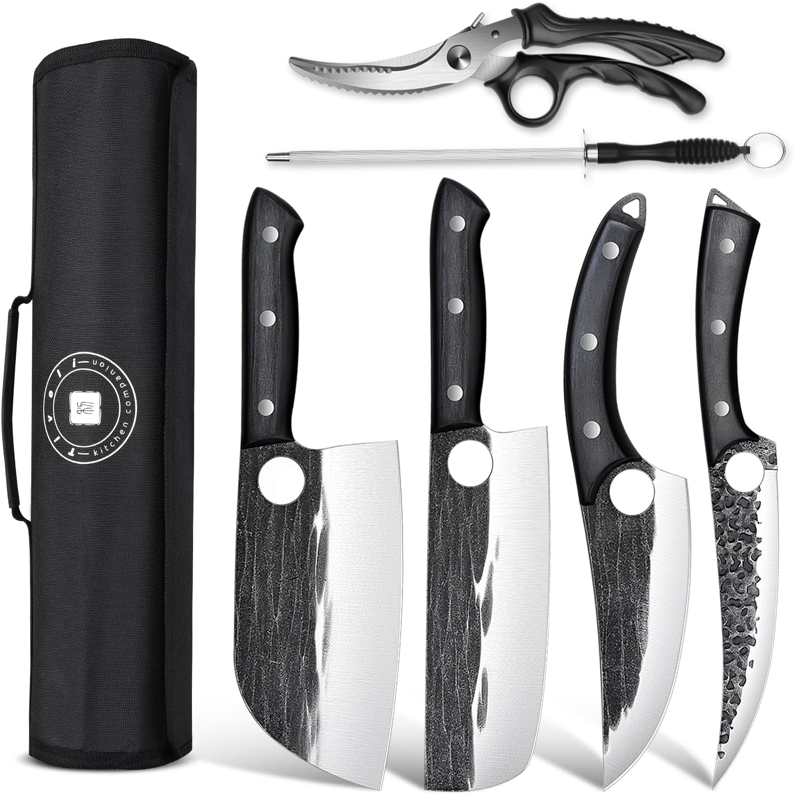 Amazon.com: TIJERAS Butcher Knife Set, 3PCS Hand Forged Meat Cleaver ...