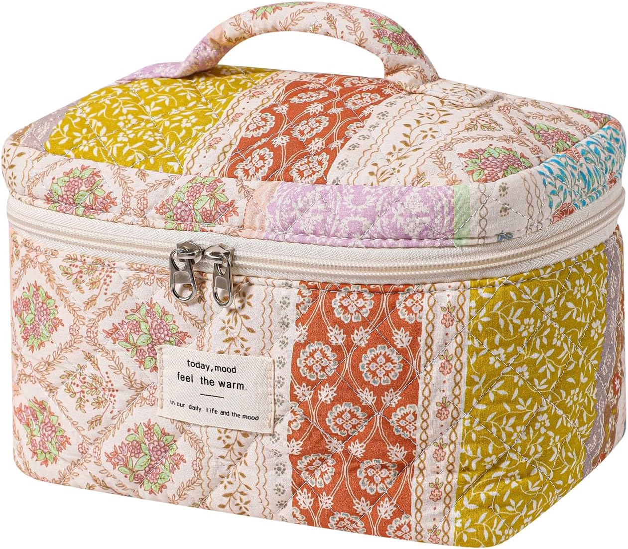 Amazon.com: RSRSLEII Large Quilted Makeup Bag for Women and Girls, Cute ...