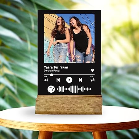 Giftplease Acrylic Customized Photo and song Glass Spotify Plaque with ...
