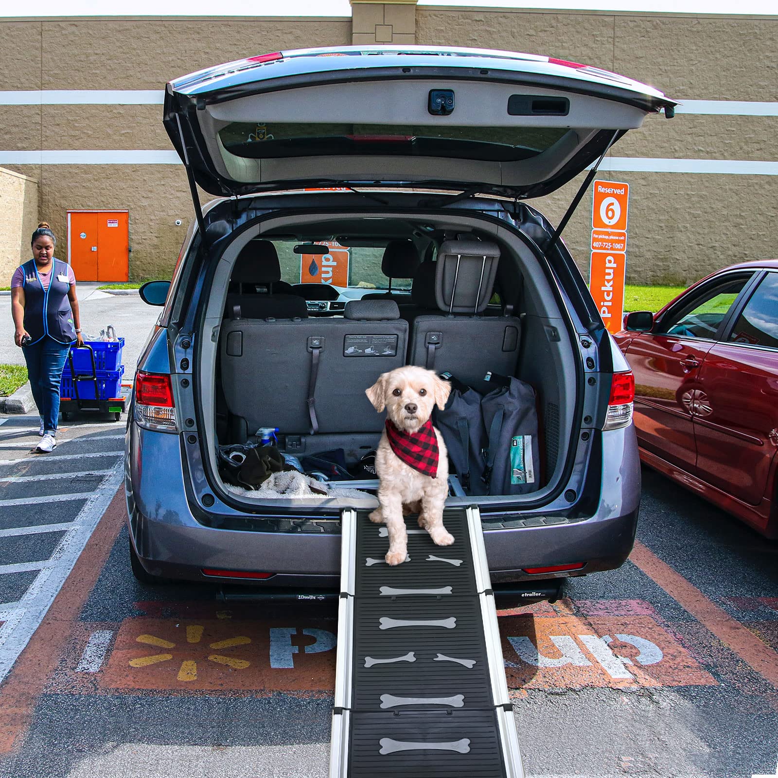 ROBLOCK Dog Car Ramp 62" Folding Lightweight Pet Ramp Portable Aluminum ...