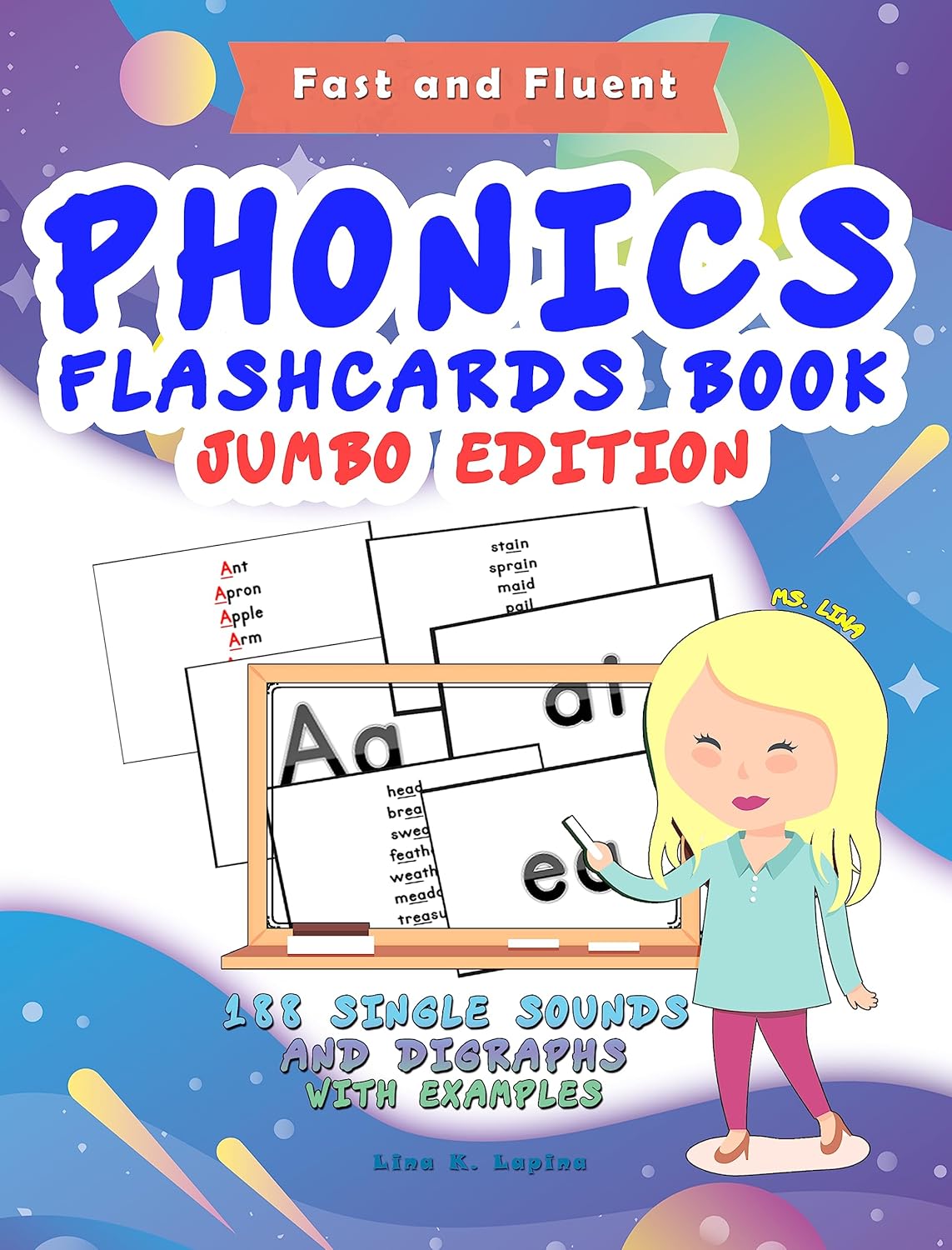 Phonics Flashcards Book: JUMBO EDITION: 188 Single Sounds and Digraphs ...