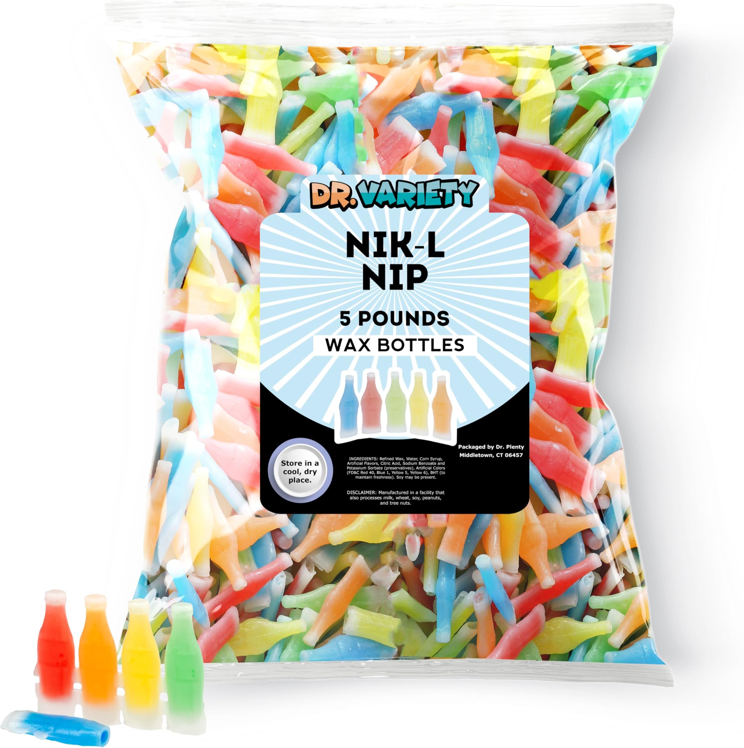 Amazon.com: Nik-L-Nips Wax Bottles Candy Drinks, 5LB Bulk Candy ...