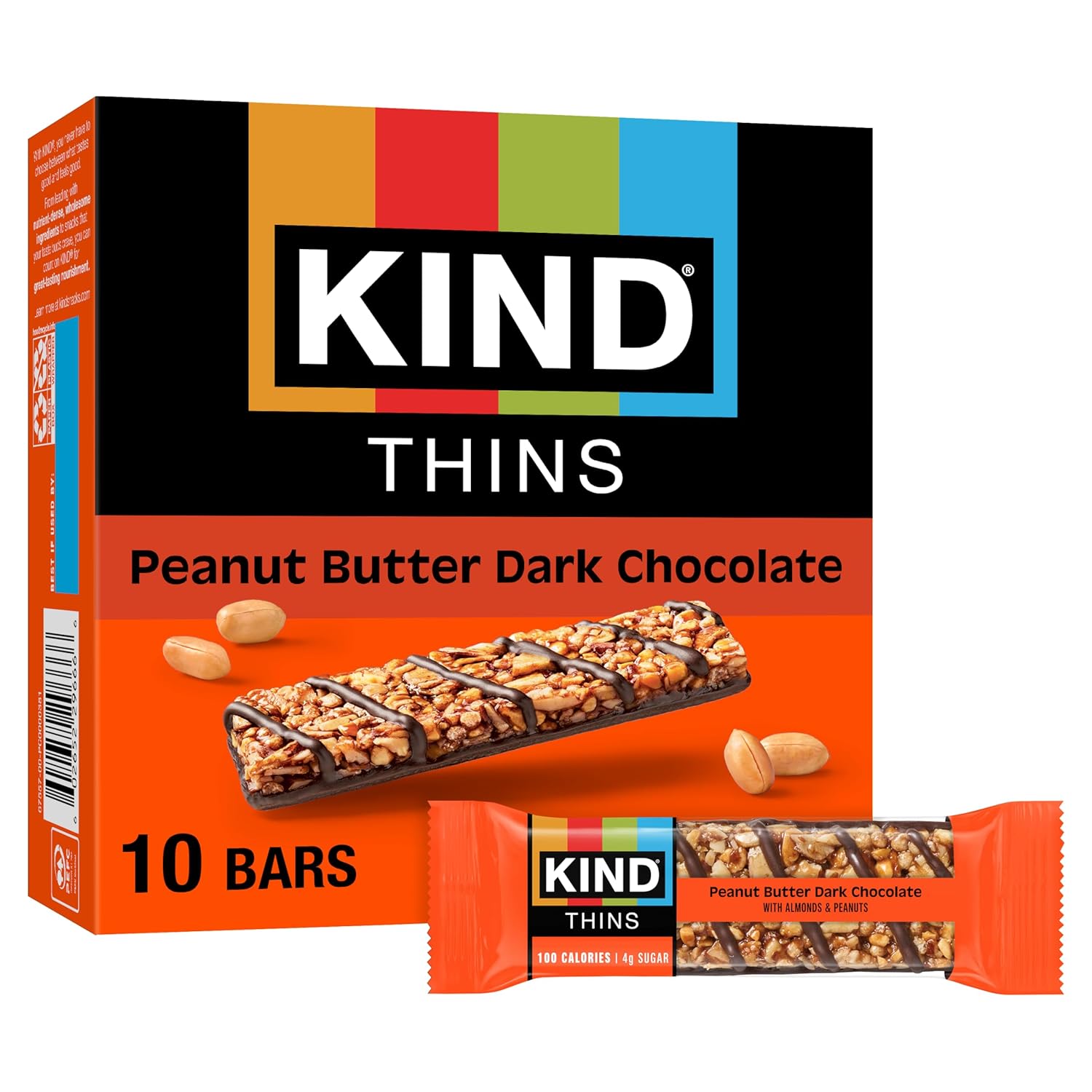 Amazon.com: KIND Thins Snack Bars, Peanut Butter Dark Chocolate, Gluten ...