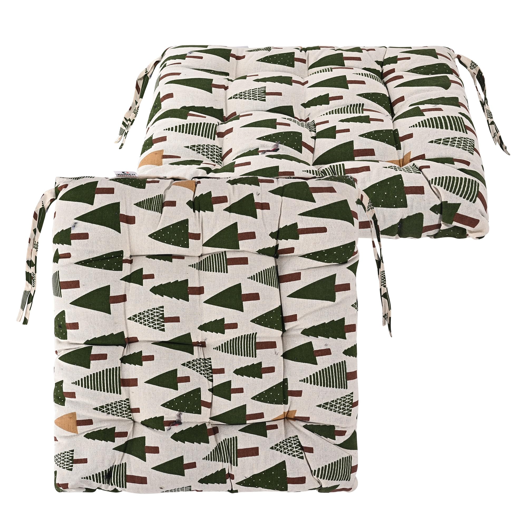 Kuber Industries Pack of 2 Soft Cotton Chair Cushions for Sitting ...