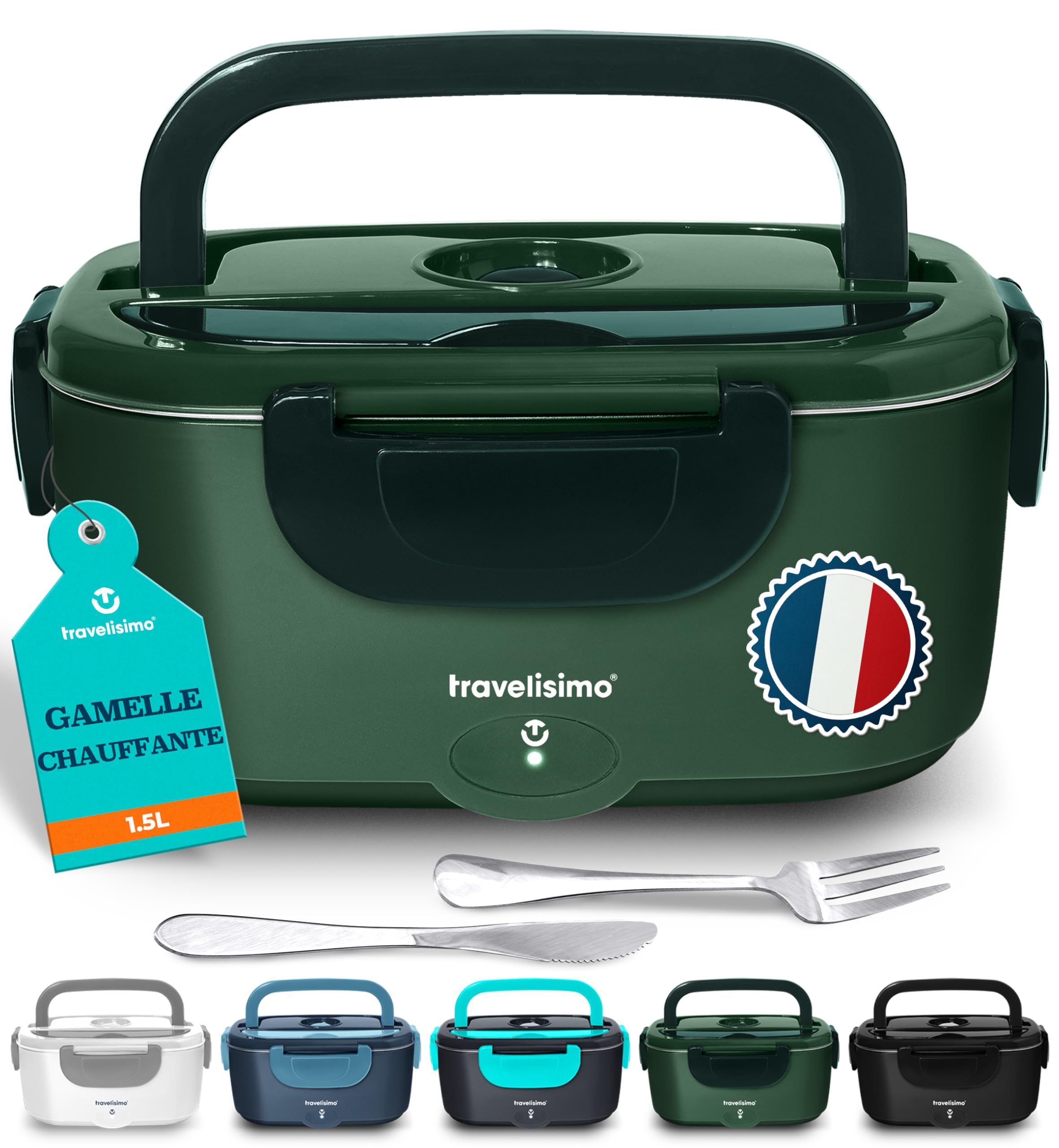 TRAVELISIMO Gamelle Chauffante 80W Lunch Box Chauffante Electrique 1,5L ...