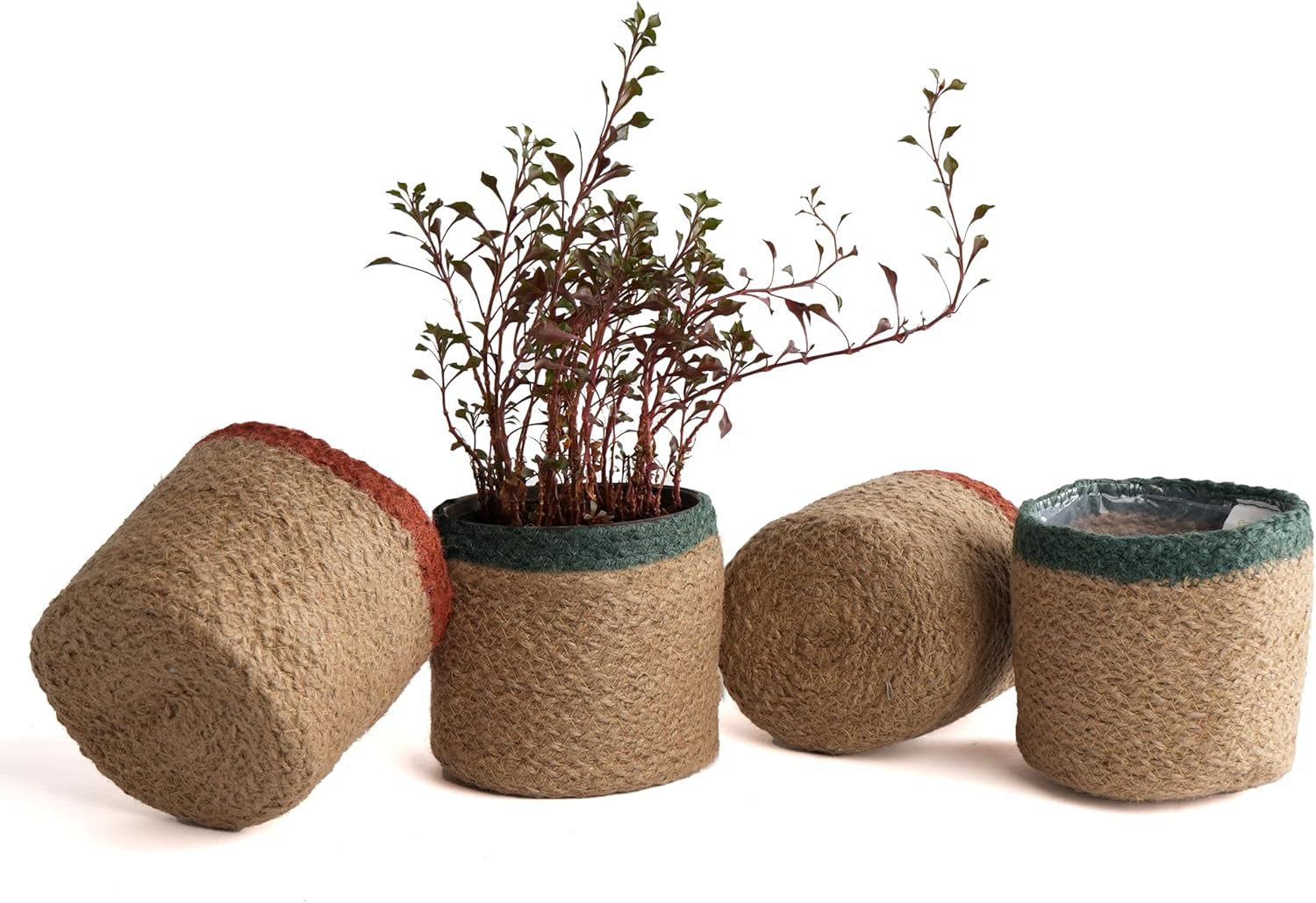 Amazon.com : Eco Living Jute Planter Basket-Woven Jute Rope Covers for ...