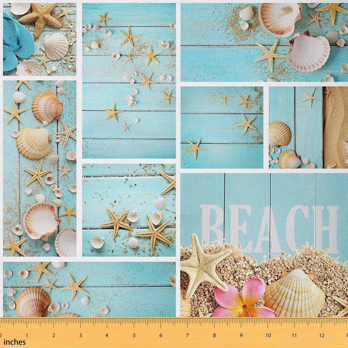 Amazon.com: Hawaii Beach Fabric by The Yard - Starfish Seashell ...