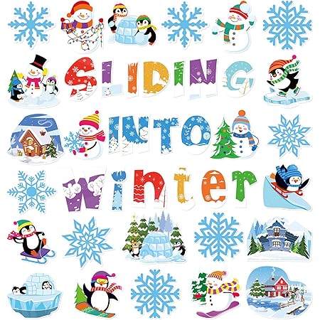 Amazon.com: 85 Pcs Winter Classroom Bulletin Board Decorations ...