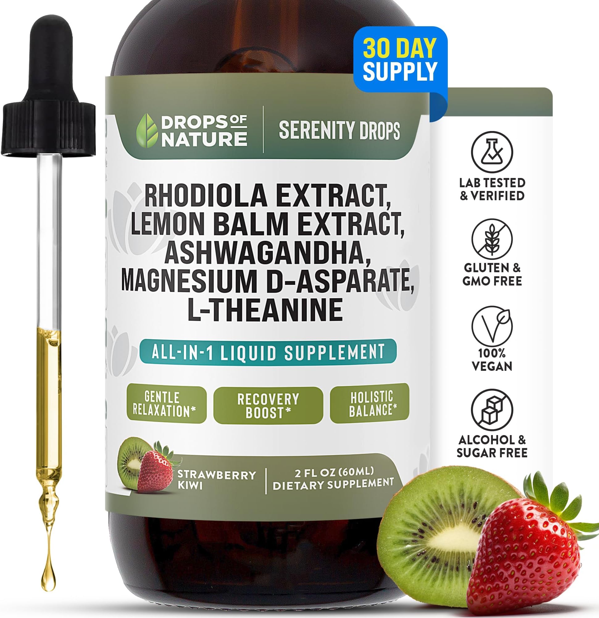 Amazon.com: Ashwagandha Liquid Drops Infused with Magnesium, L-Theanine ...