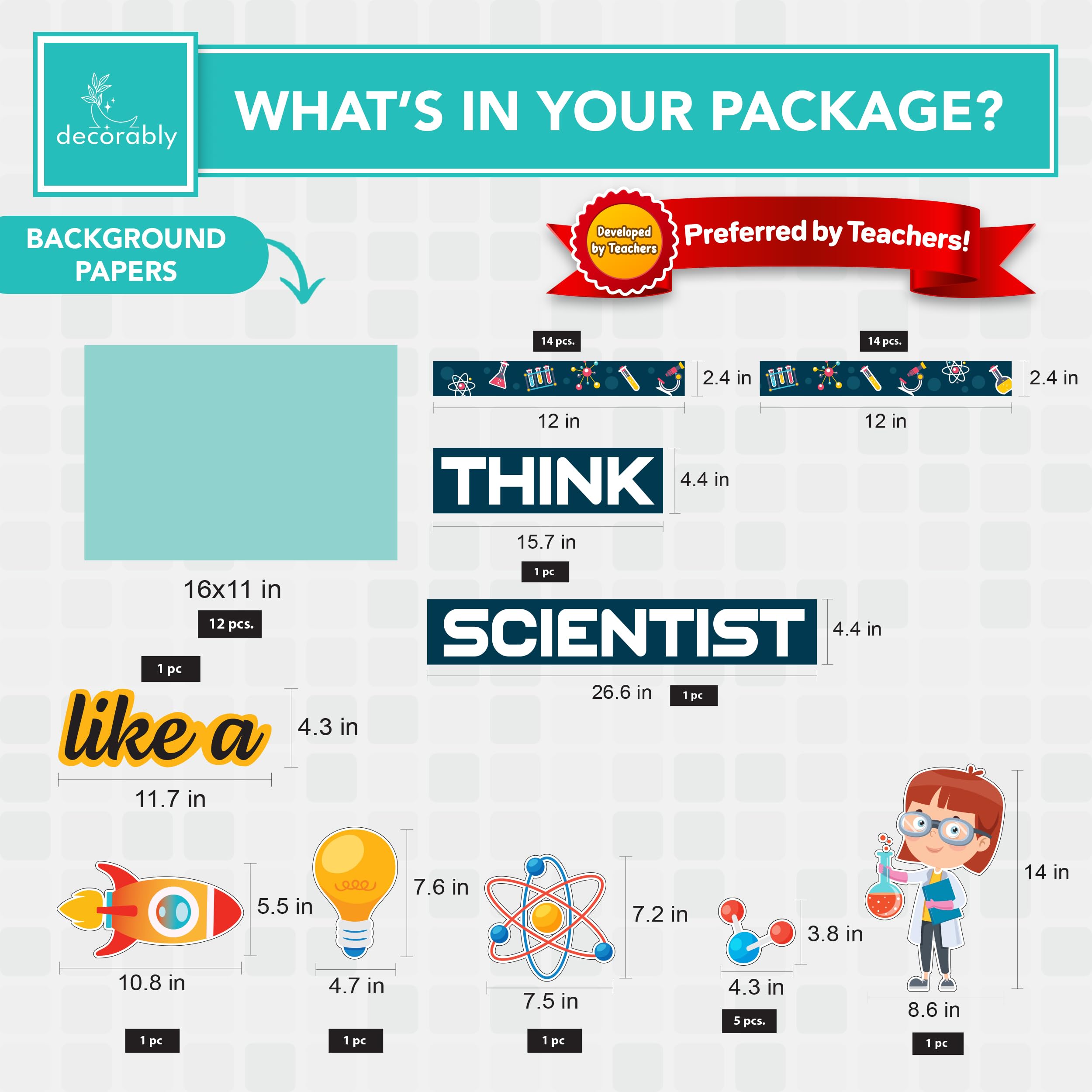 Snapklik.com : 60 Pcs Science Bulletin Board Sets For Classrooms