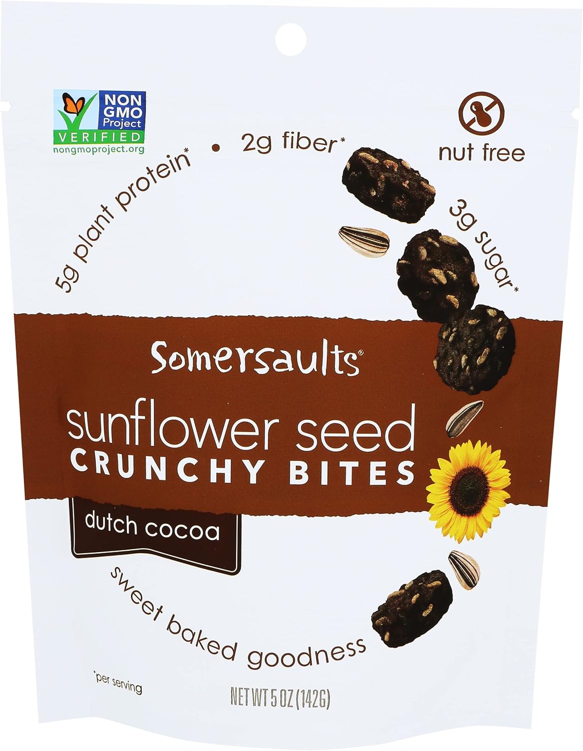 Amazon.com: Somersaults Sunflower Seeds Bites Bag, Dutch Cocoa, 6 Ounce ...