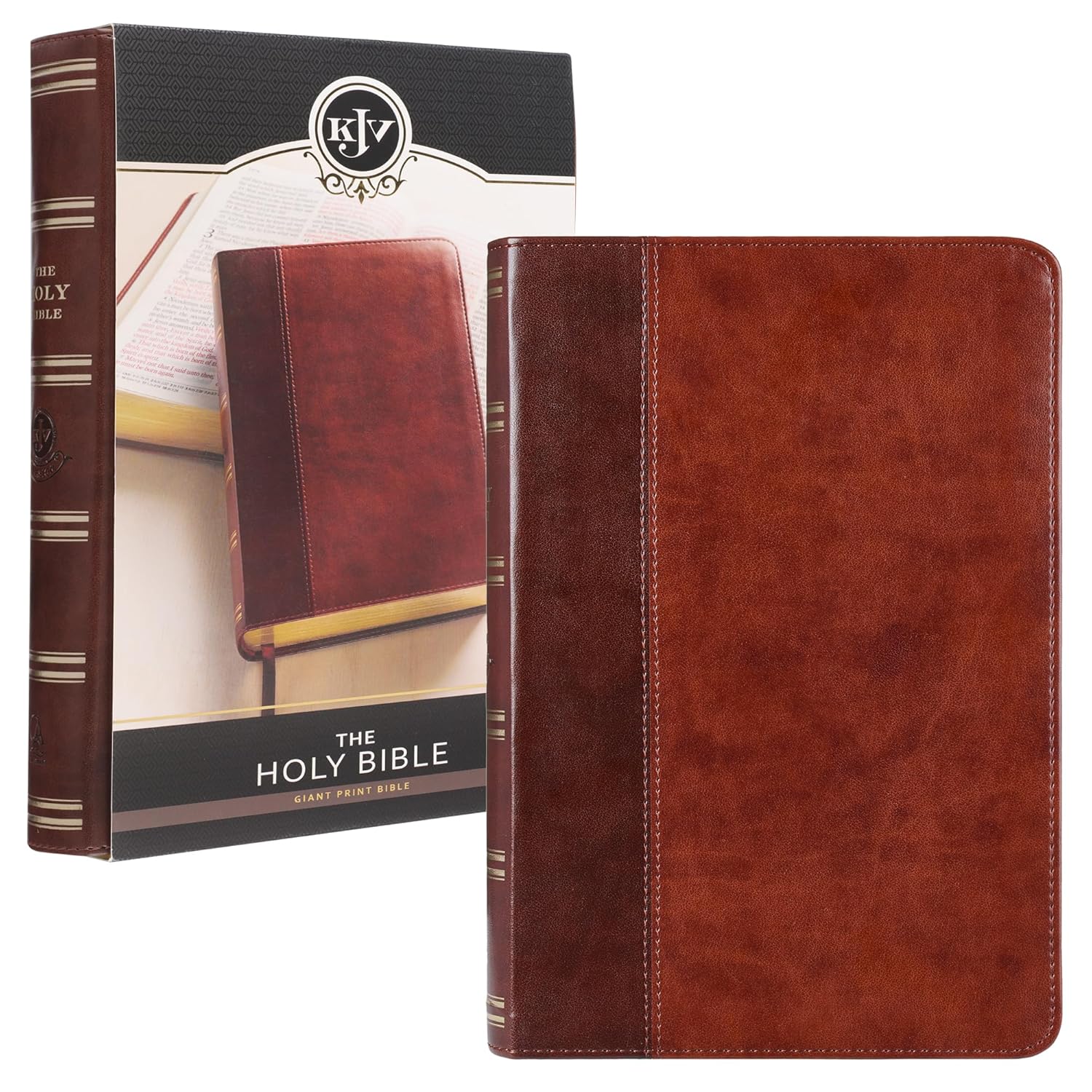 KJV Holy Bible, Giant Print Standard Size Faux Leather Red Letter Edition - Ribbon Marker, King ...