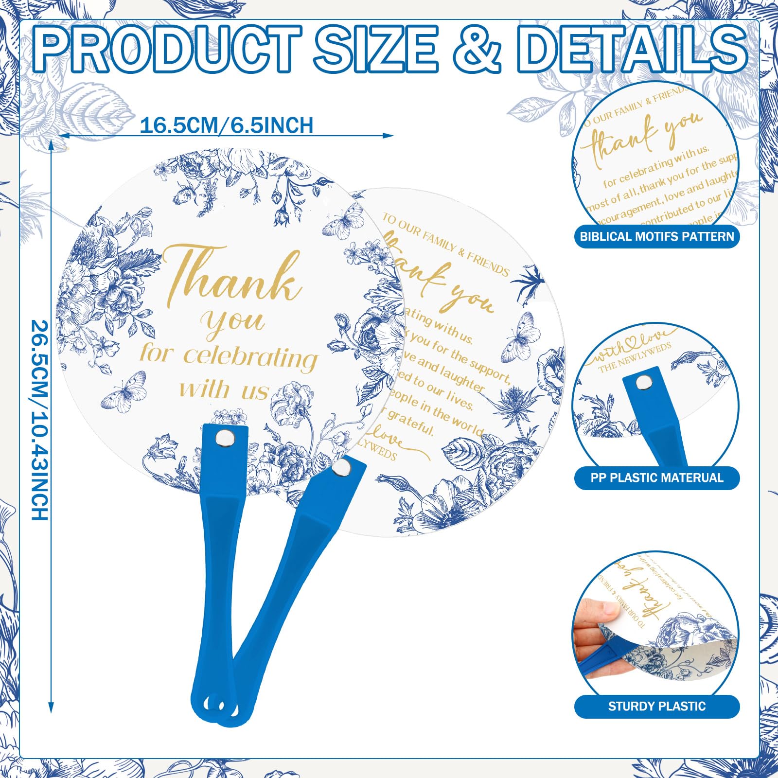 Snapklik.com : CroBlissful 100 Pcs Wedding Hand Fans For Guests Bulk ...