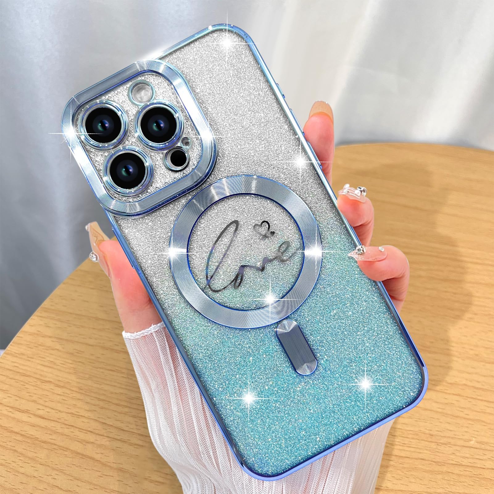 Amazon.com: ZIYE Magnetic Case Designed for iPhone 16 Glitter Case ...