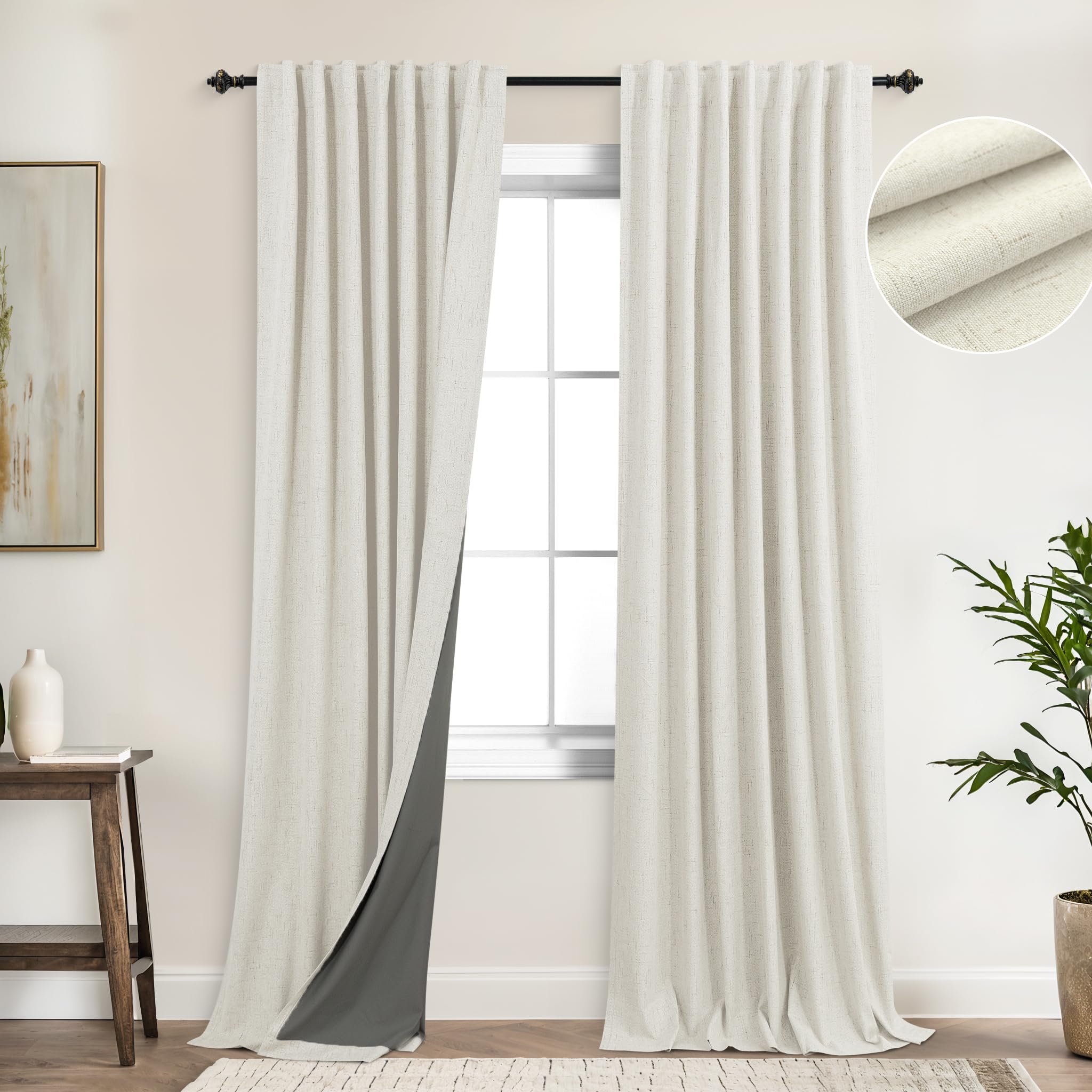 Amazon.com: KOUFALL Winter Curtains for Living Room Extra Long 86 Inch ...