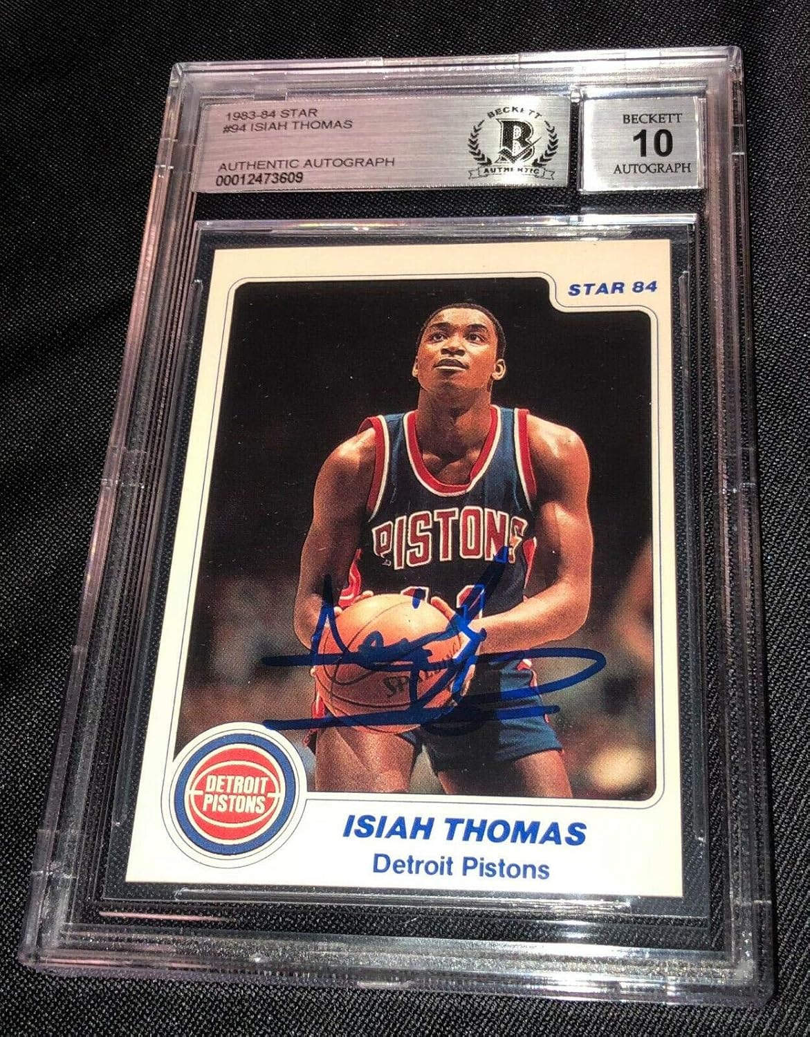 Isiah Thomas Signed 1983-84 Star #94 Rookie Card Beckett Gem Mint 10 ...