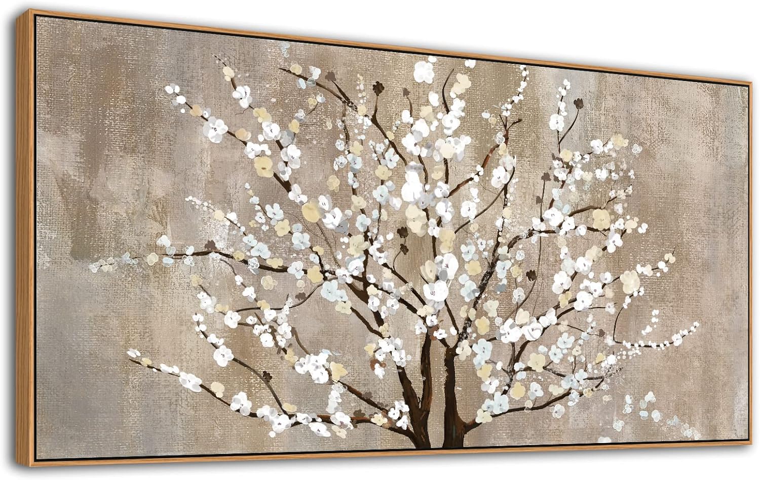 Framed Canvas Wall Art Plum Blossom Flowers Canvas Pictures for Living ...