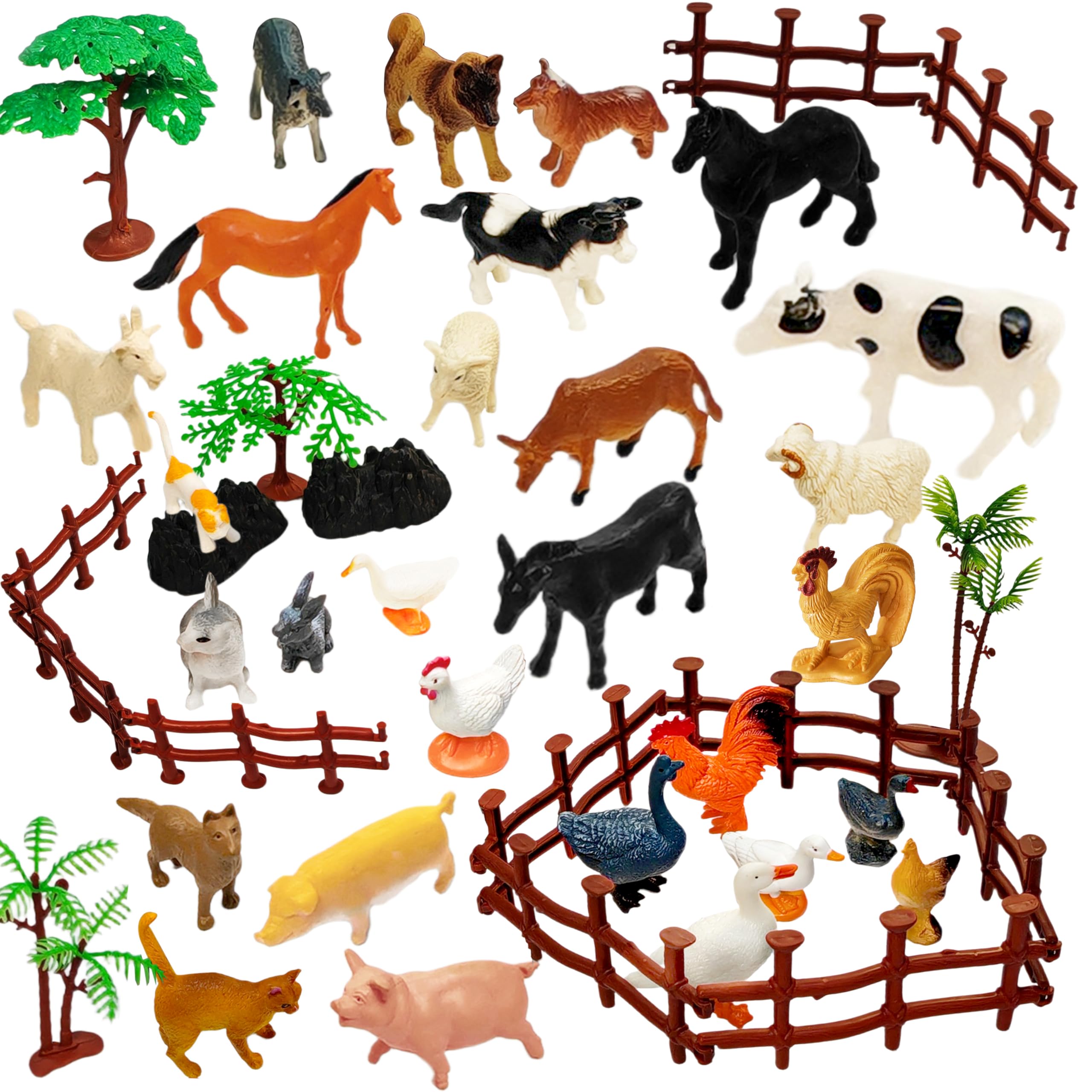 Snapklik.com : Realistic Farm Animal Figurines 44 Pcs, Plastic Farm ...