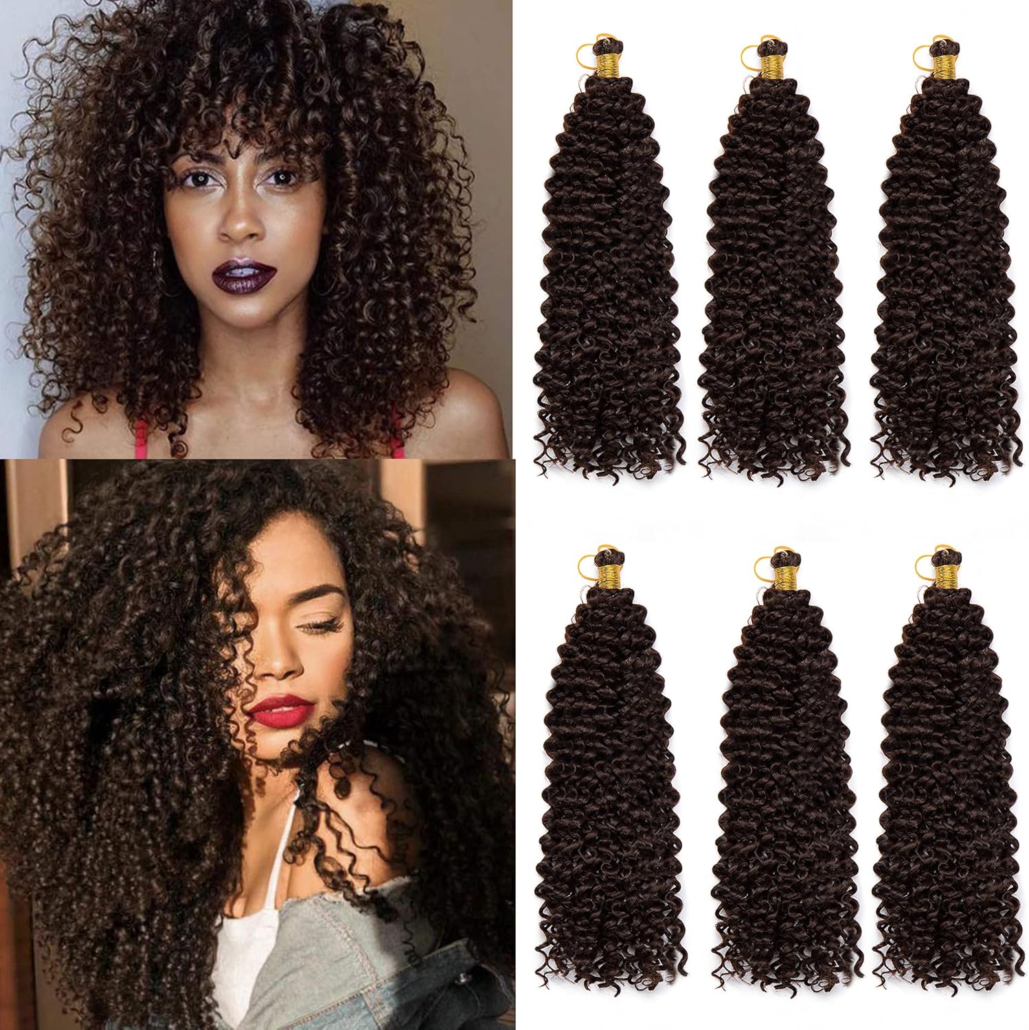 Marlybob Crochet Braids Hair Extension 14 Inch Deep Water Wave Braiding ...