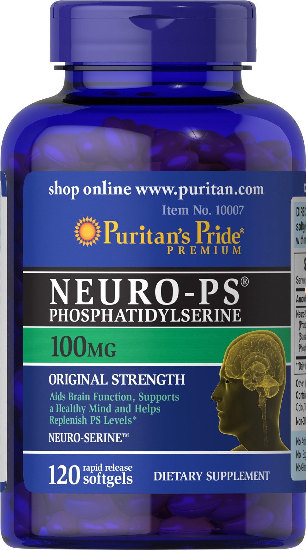 Amazon.com: Puritan's Pride Neuro-PS 100 mg Softgels, 120 Count ...