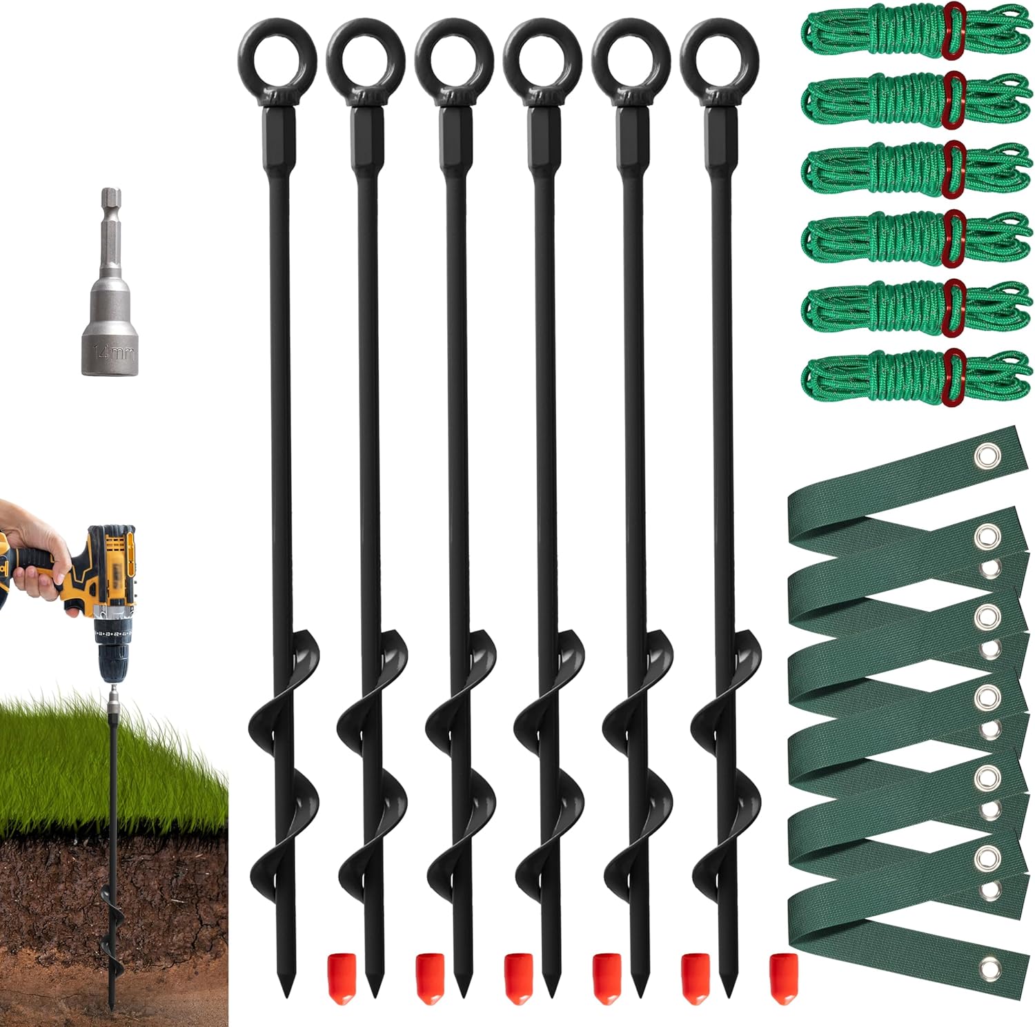 Amazon.com : VASGOR Heavy Duty 16” Tree Stakes and Supports for Young ...