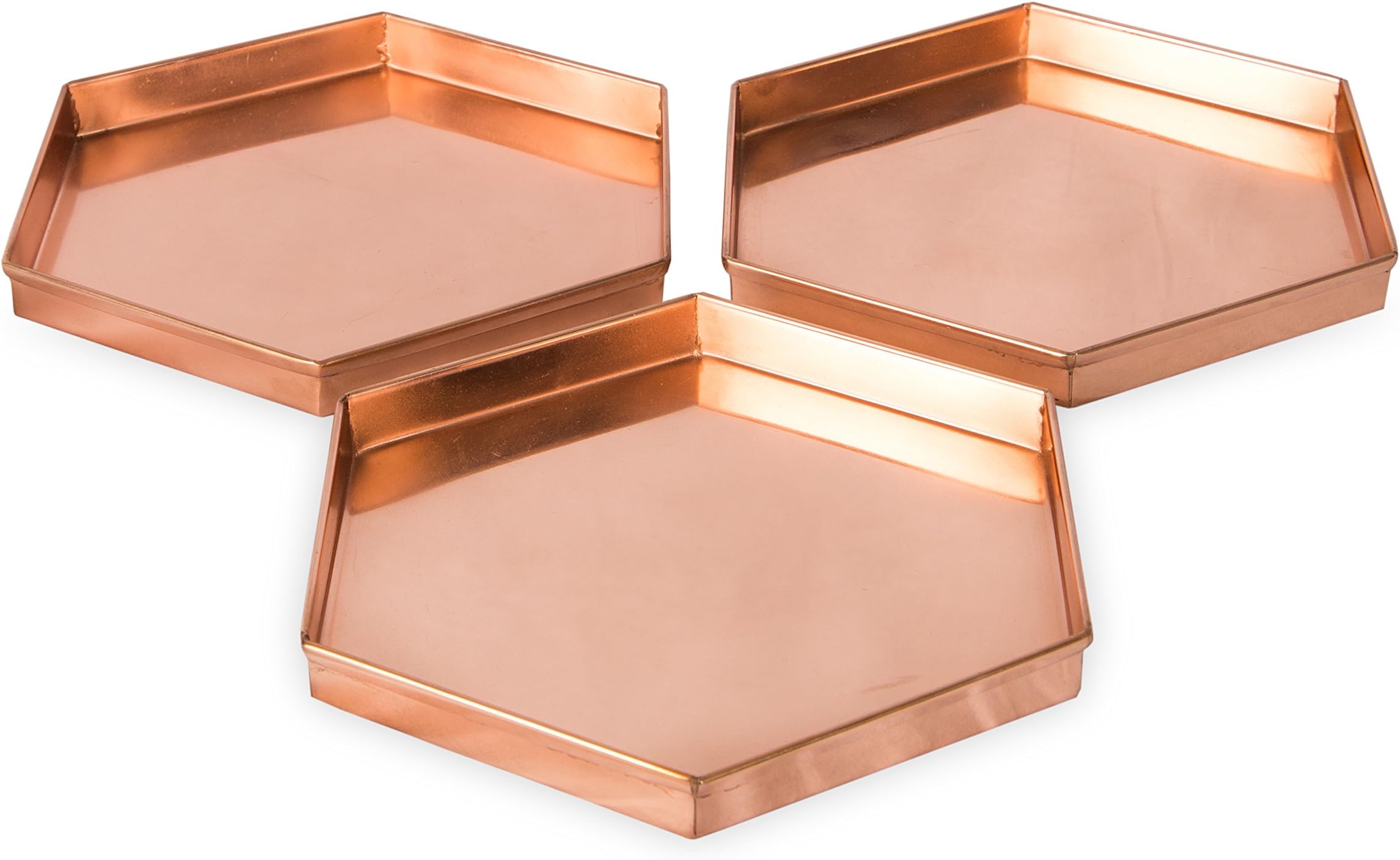 Amazon.com : Achla Designs Hexagonal Tray (Set of 3), 9", Copper : Home ...