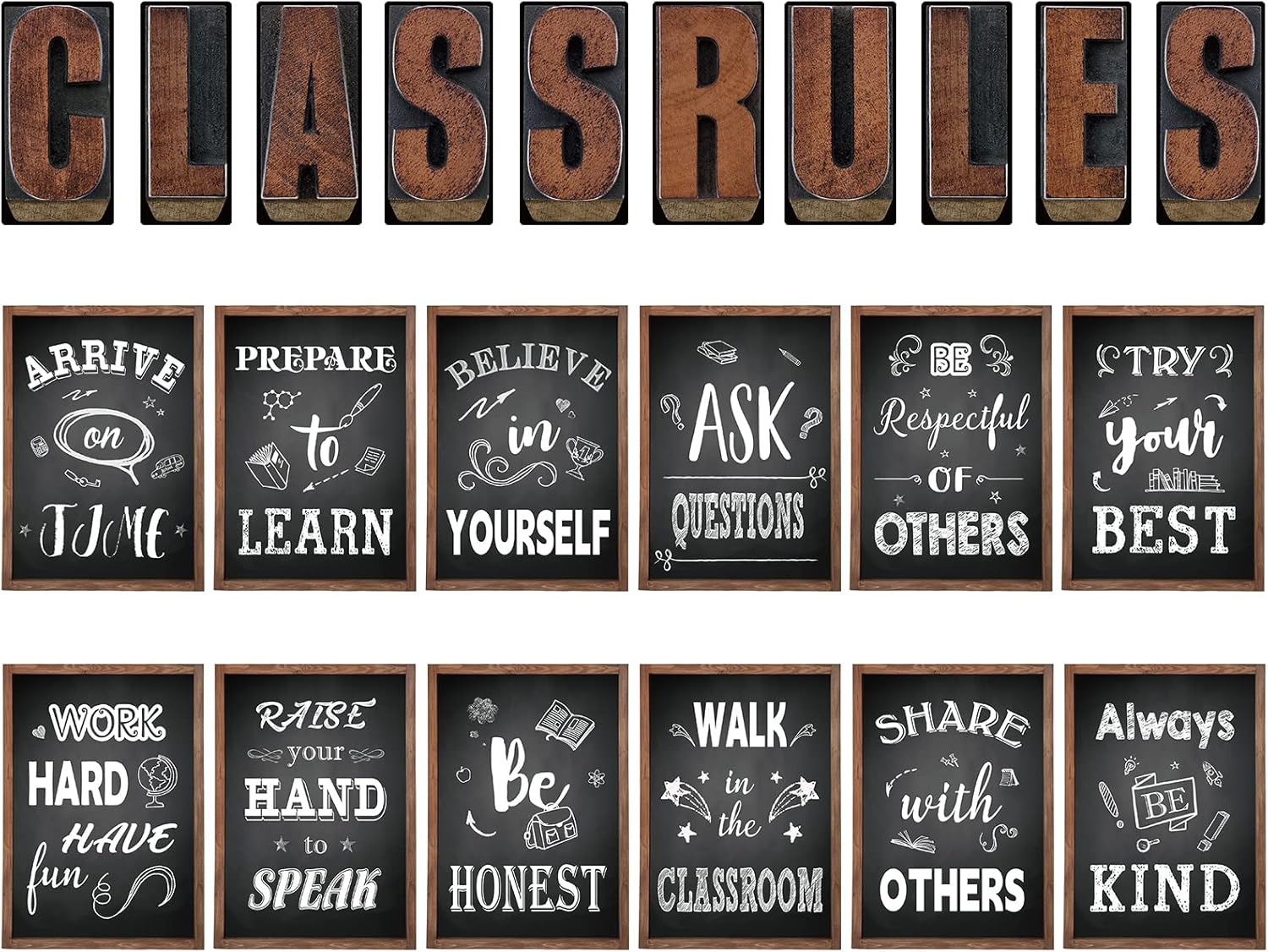 Amazon.com: Harloon 22 Pieces Classroom Bulletin Board Posters ...