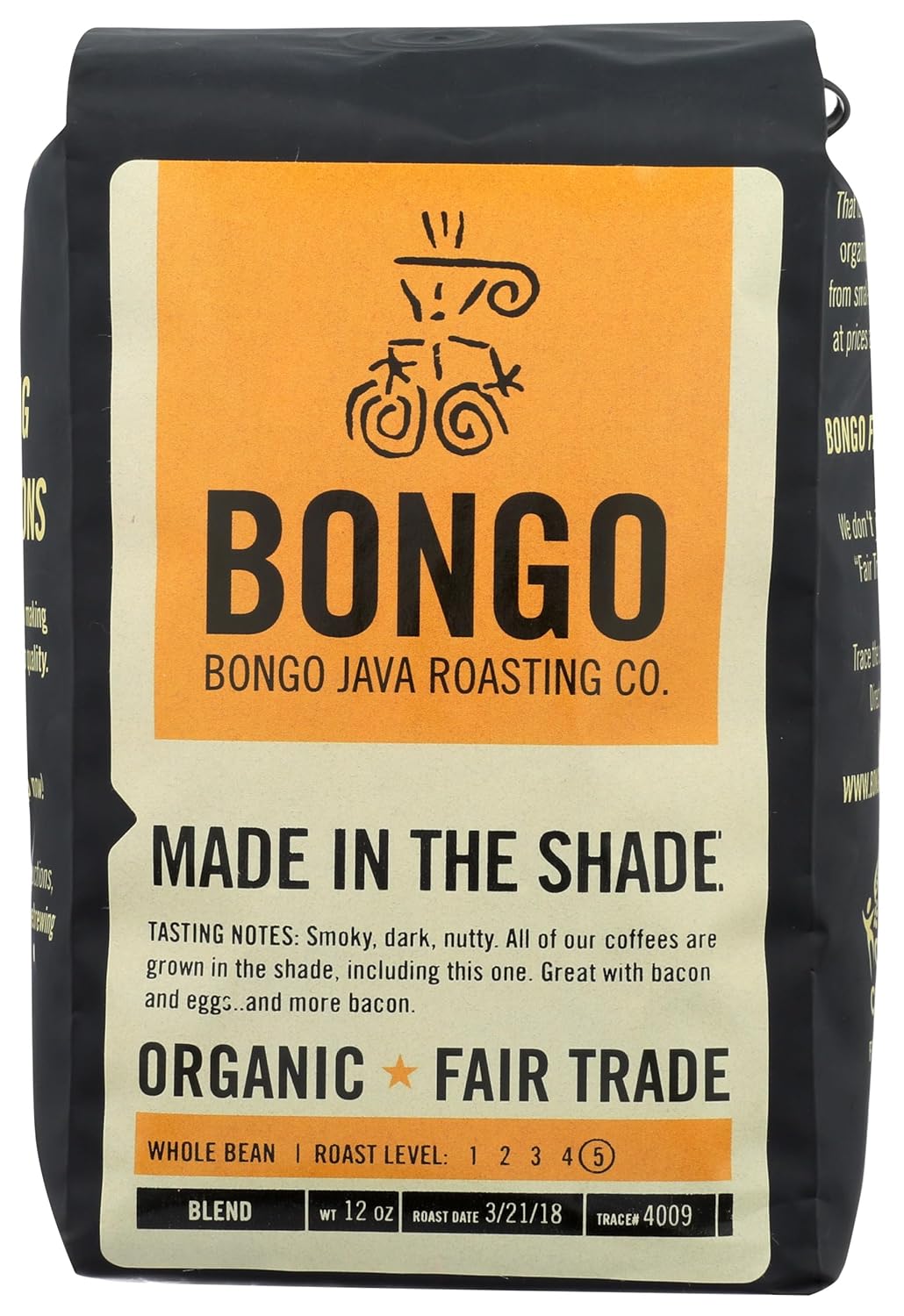 Amazon.com : BONGO JAVA Made In The Shade Coffee, 12 OZ : Grocery ...