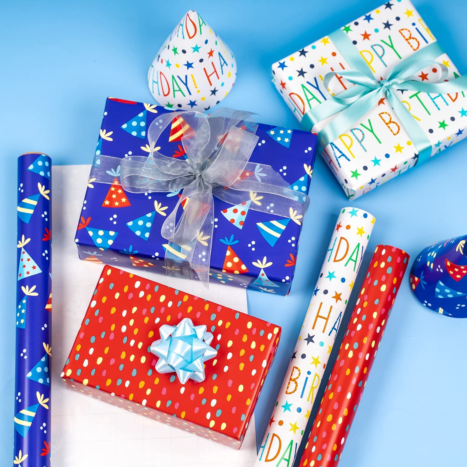 Snapklik.com : MAYPLUSS Birthday Wrapping Paper Roll - Mini Roll 17in X ...