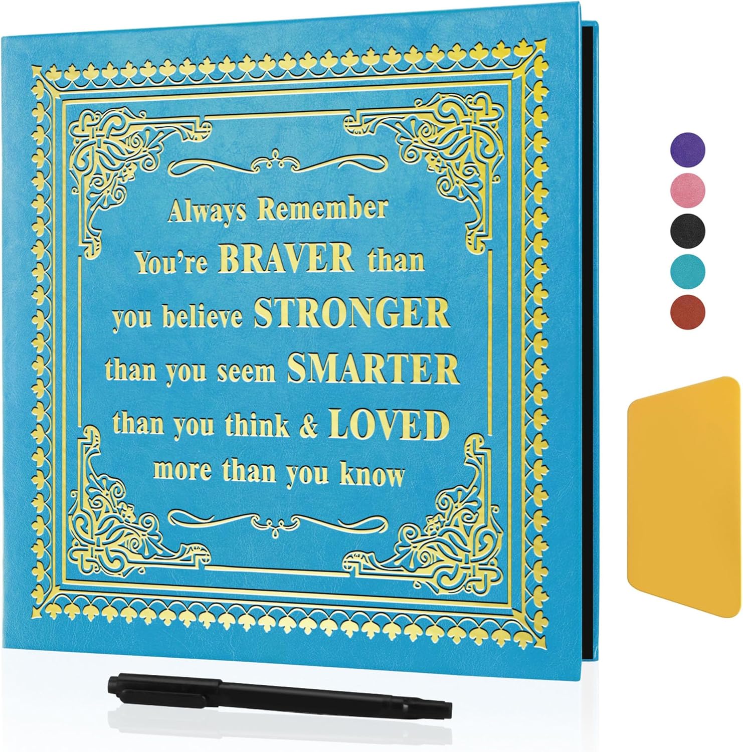 Amazon.com: Inspirational Leather Photo Album,Magnetic Self-Stick Page ...