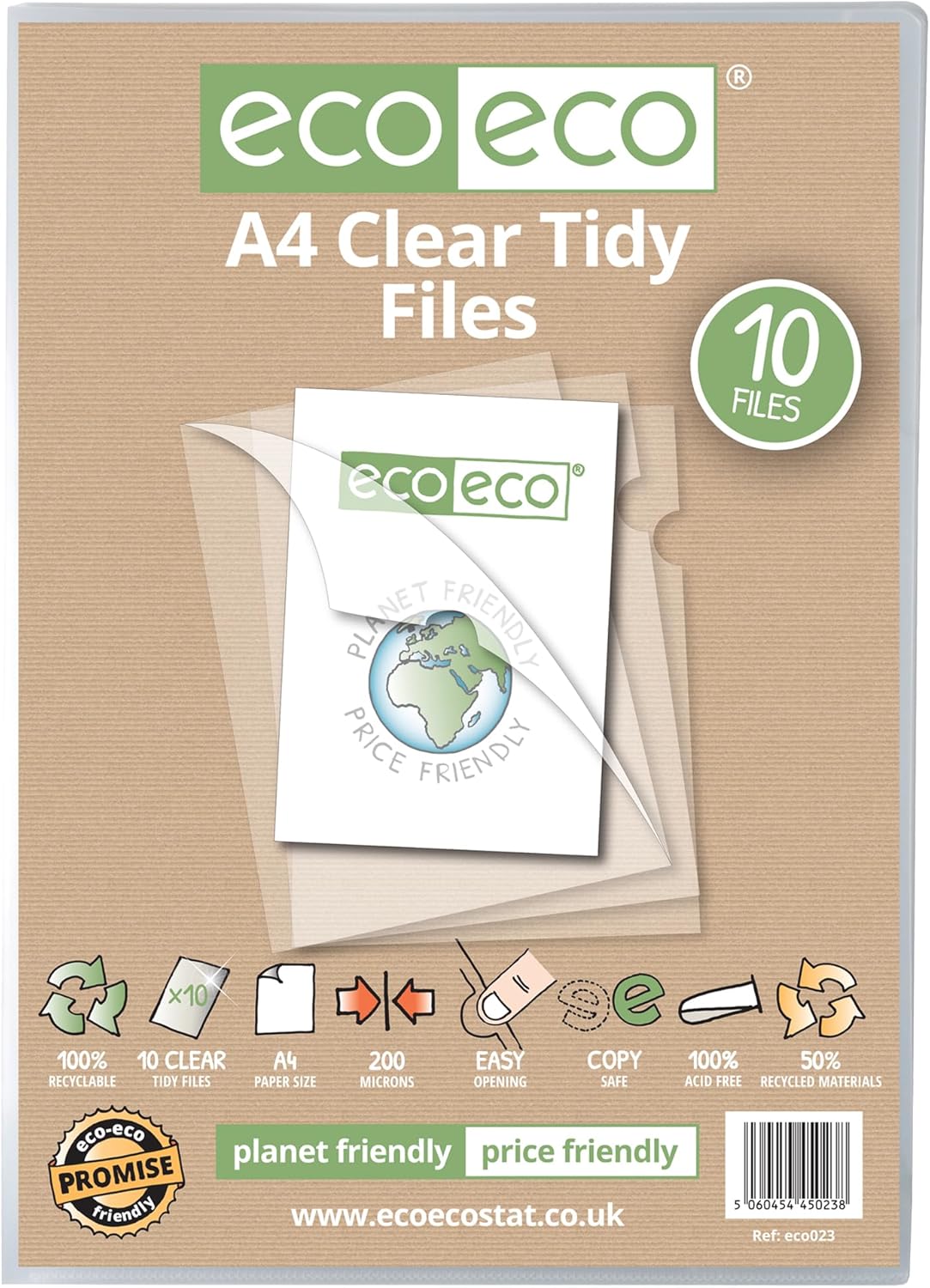 eco-eco A4 50% Recycled Bag 10 Tidy Files, eco023 : Amazon.co.uk ...