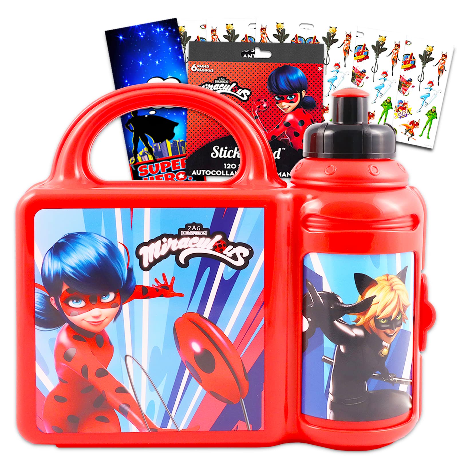 Zagtoon Miraculous Ladybug Lunch Box And Water Bottle Set Miraculous ...
