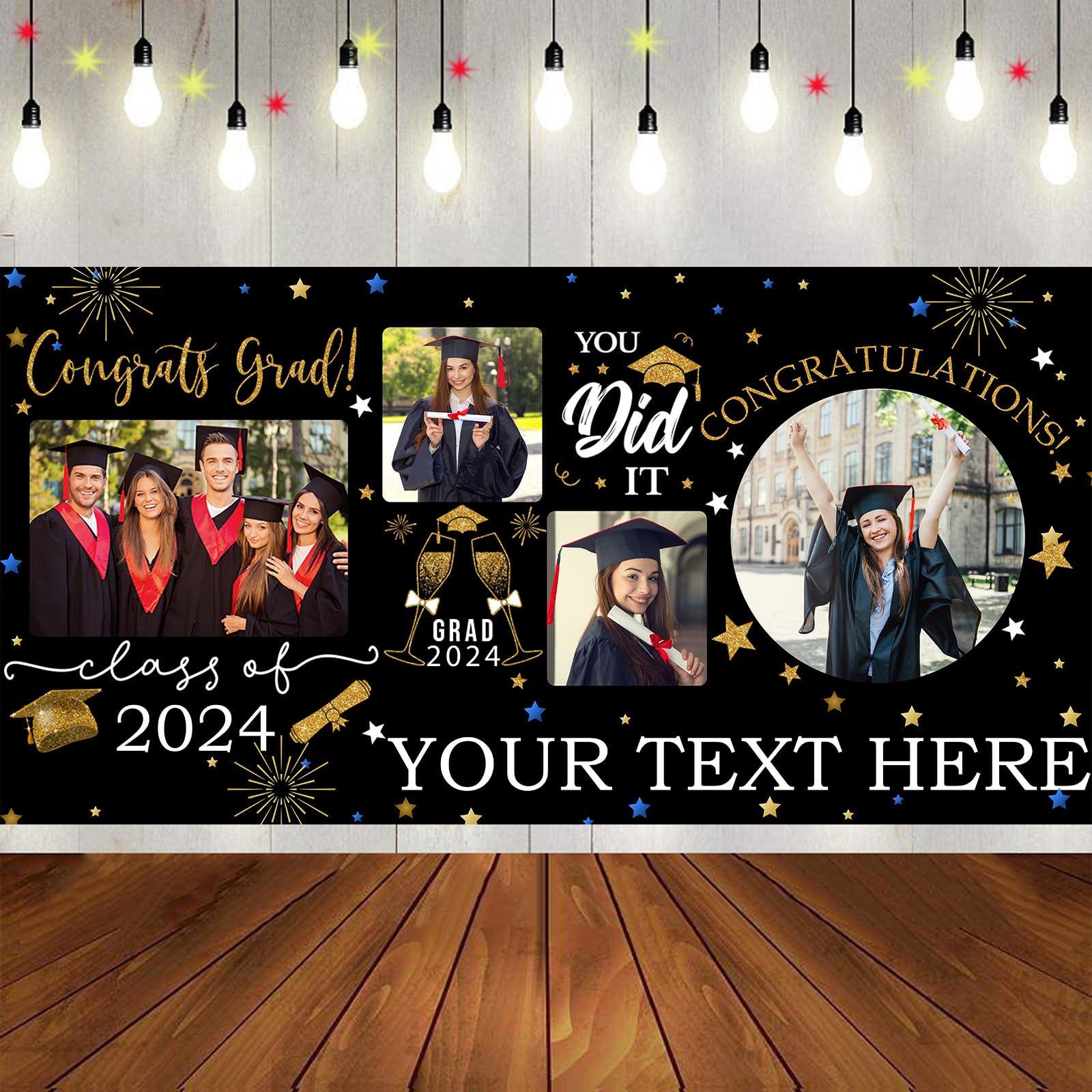 Amazon.com: Personalized Graduation Banner with Photo Name Class of ...