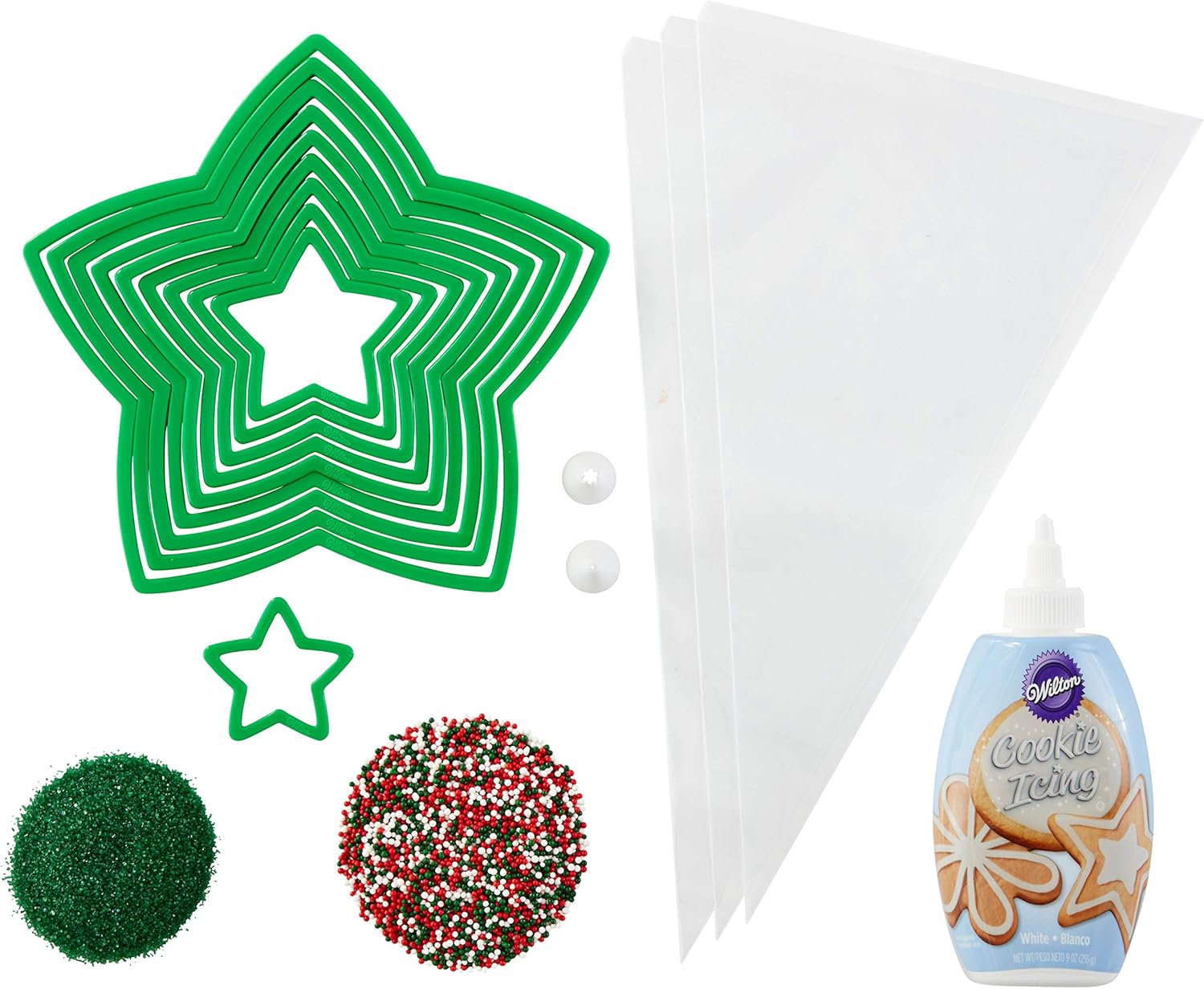 Amazon.com: Wilton Holiday Tree Cookie Cutter and Decorating Set, 18 ...