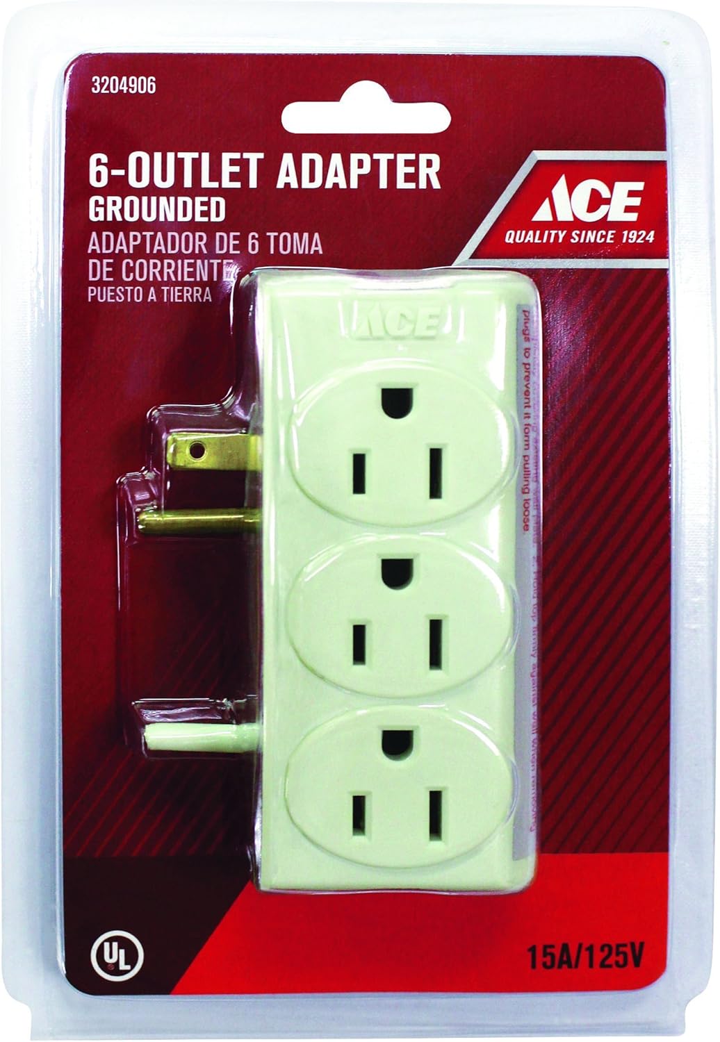 6-Outlet White Side Entry Current Tap - Electrical Multi Outlets ...
